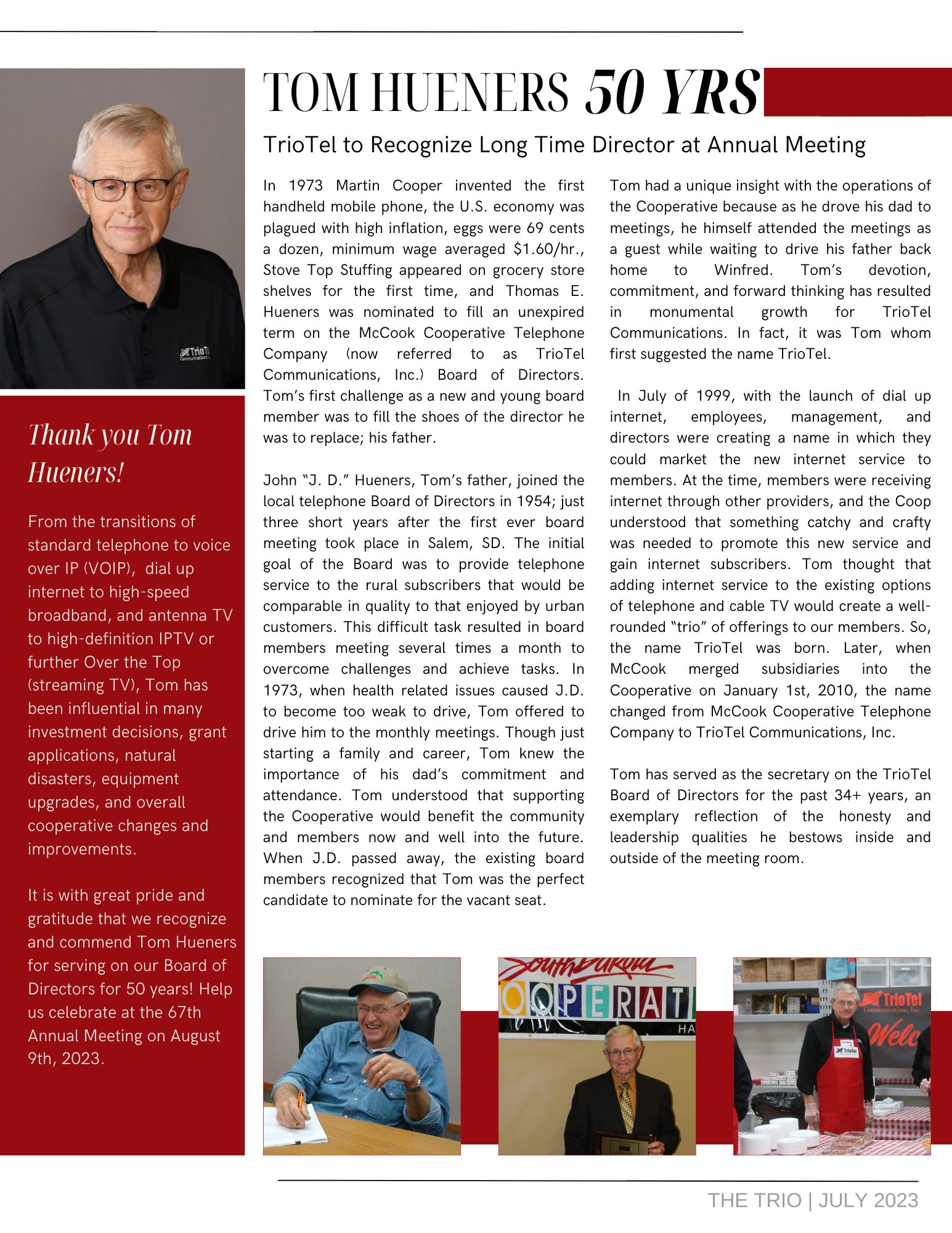 Tom Hueners- 50 Years at TrioTel - TrioTel