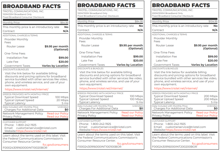 Broadband Labels- Explained - TrioTel